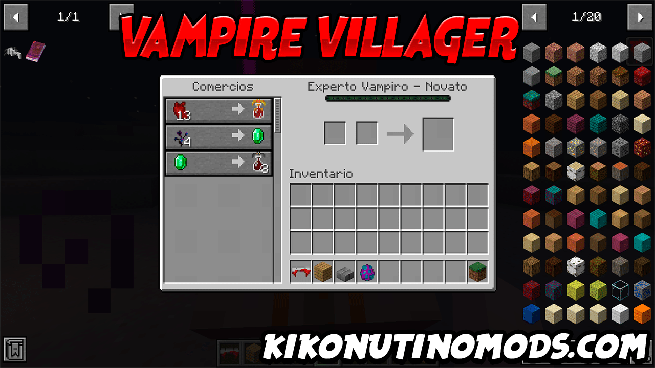 Vampirism MOD 】para Minecraft 1.16.5, 1.16.4, 1.12.2, 1.15.2 y 1.14.4